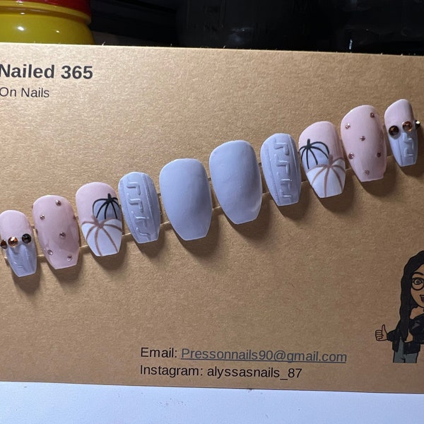 Fall Press on Nails - Etsy