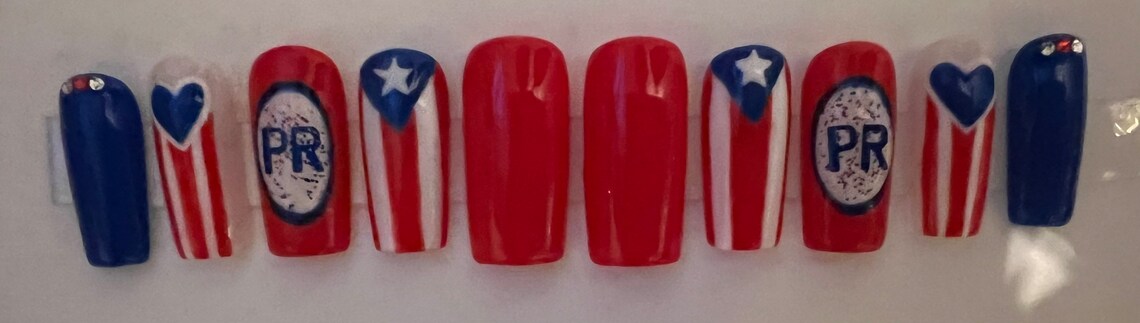 Puerto Rico Press on Nails - Etsy