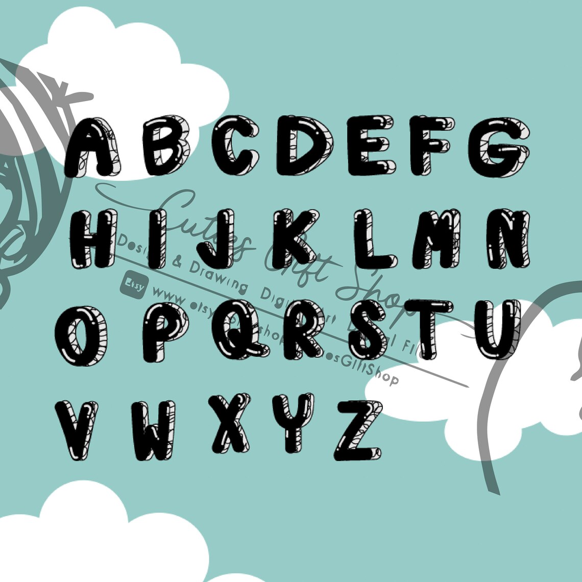 Jelly Cute Font, Letters, A-Z Font, Alphabet - Etsy