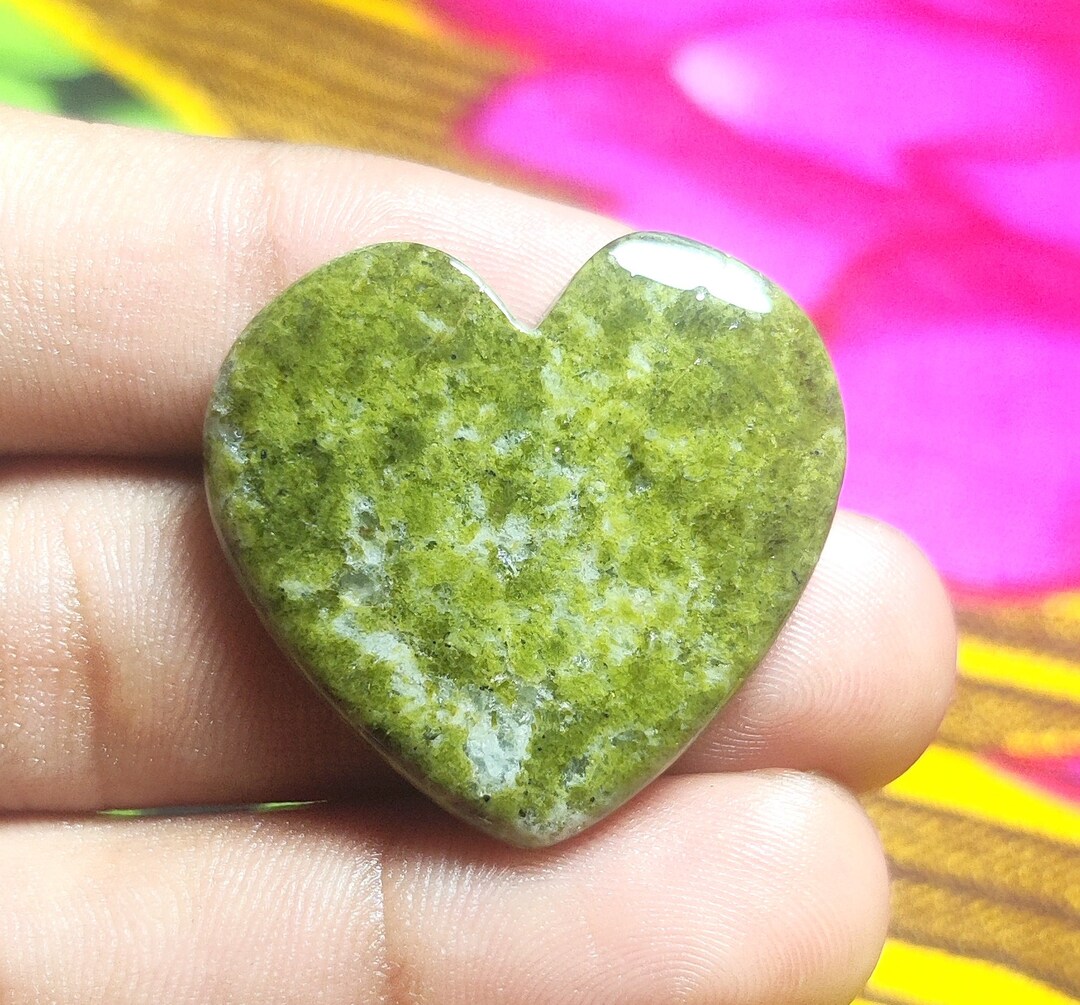 Natural Unakite Jasper Heart Shape Cabochon Loose Gemstone - Etsy