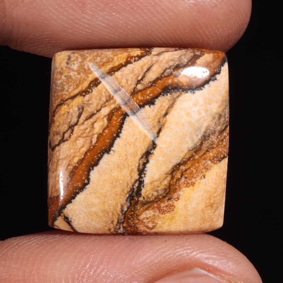 Natural Picture Jasper Square Shape Cabochon Loose Gemstone, Top ...