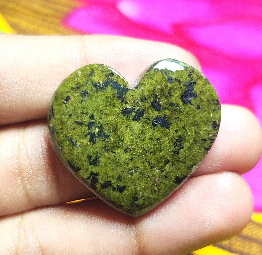 Natural Unakite Jasper Heart Shape Cabochon Loose Gemstone - Etsy
