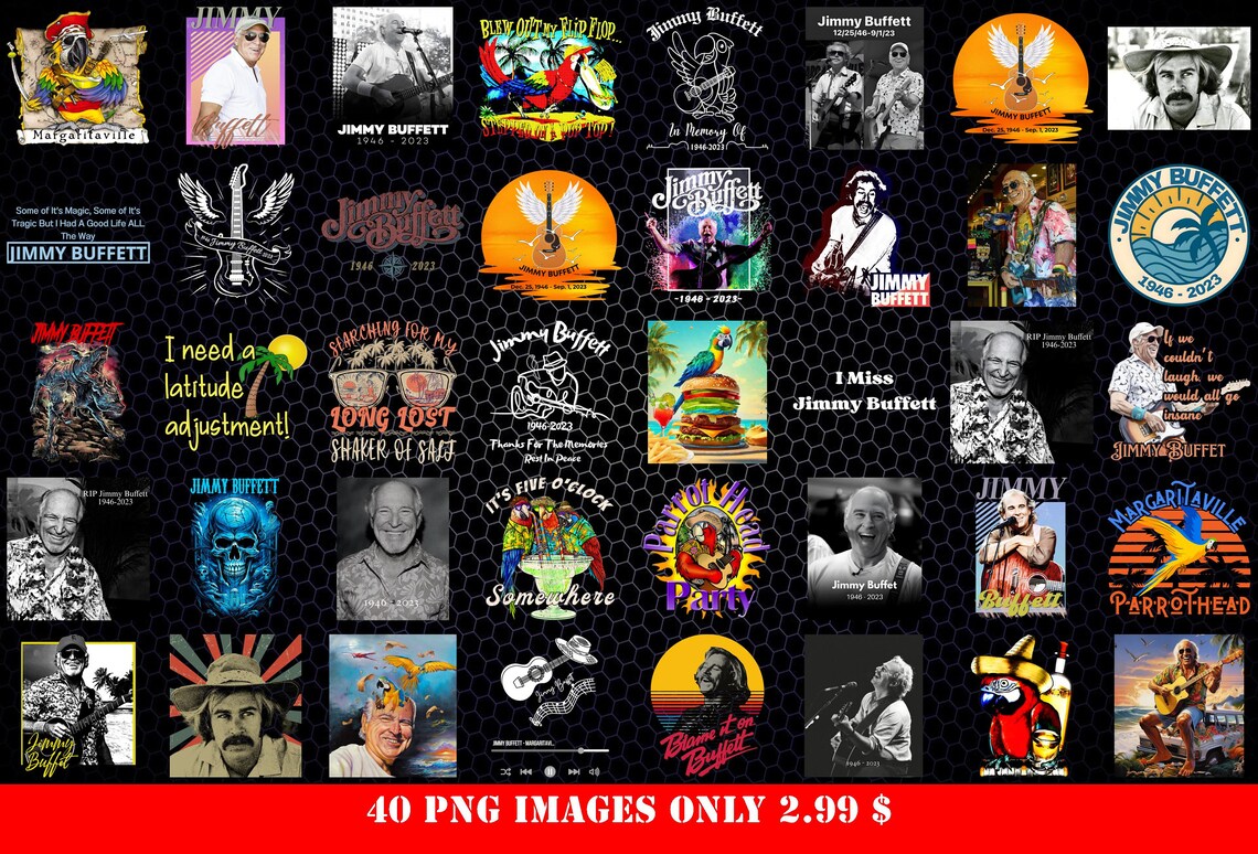 Jimmy Buffett Png, RIP Jimmy Buffett Bundle Png, Retro Jimmy Buffett in ...