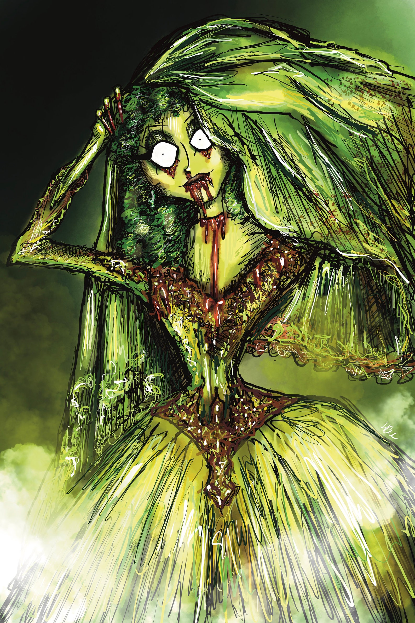 Custom Portraits in Tim Burton Style | Gothic Drawings for Weddings ...