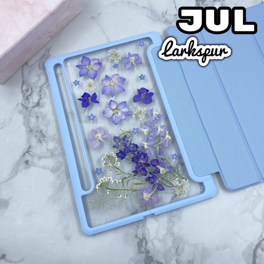 Jul Aug Sep Pressed Flowers Case, 12 Month Birth Flowers Table Case for ...