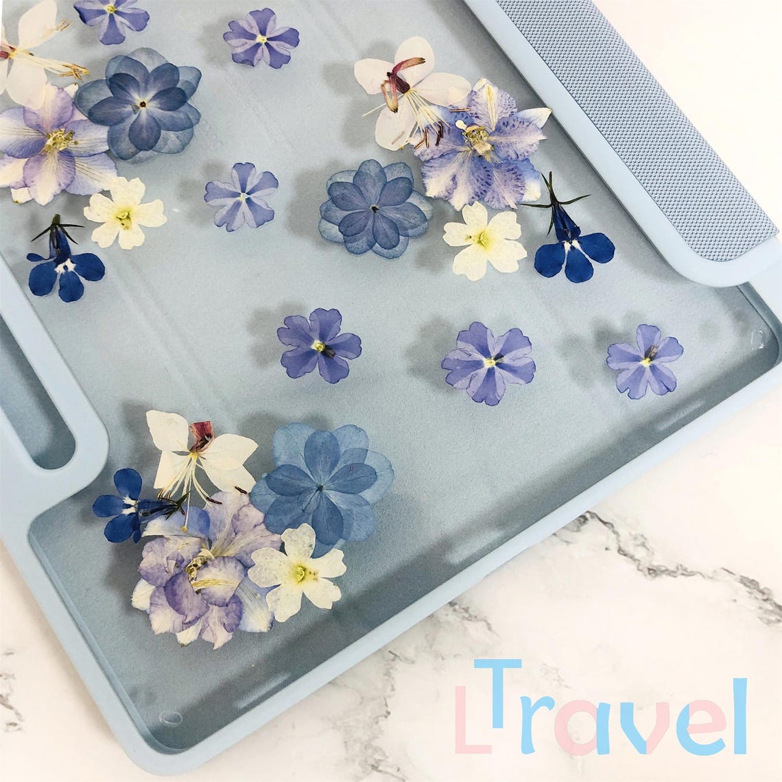 Pressed Blue Purple Flower Case for Samsung Tab S11 S10 S9 S8 Ultra ...