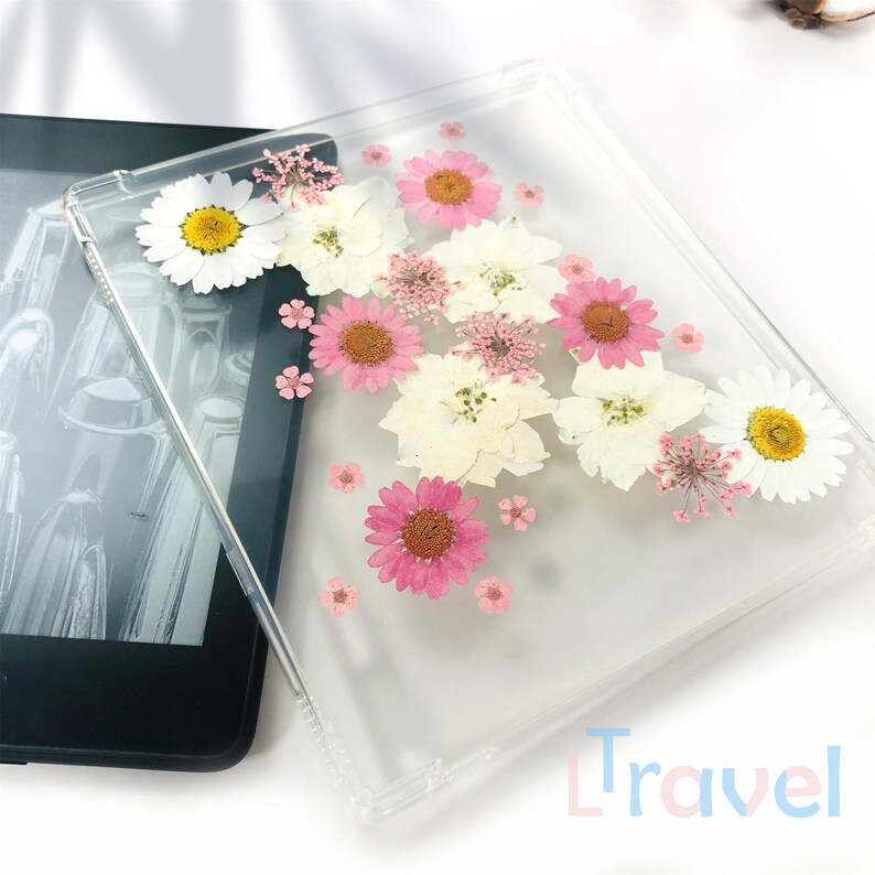Real Pink Daisy White Flowers E-reader Case for Boox Leaf2 3, Boox Page ...