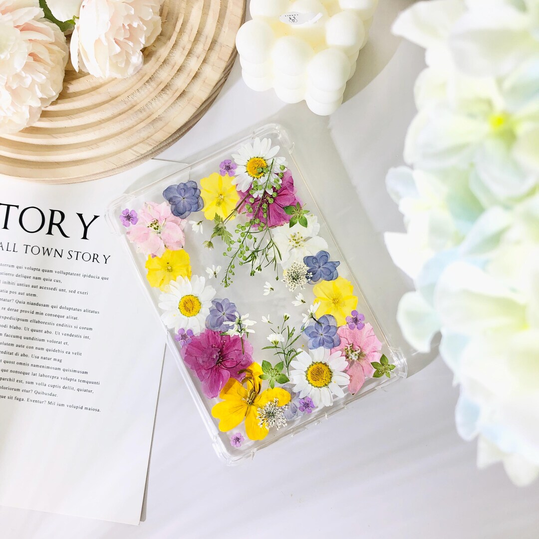 Natural Colorful Flower Custom Name E-book Case With Chain for ...