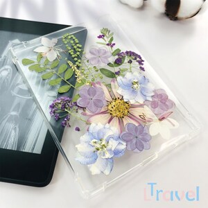 Real Pressed Purple Flowers E-reader Case for Boox Leaf 3 5, Boox Page ...