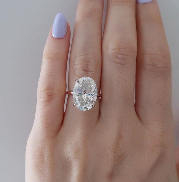 Oval Moissanite Engagement Ring Solitaire Moissanite Ring 14k Etsy