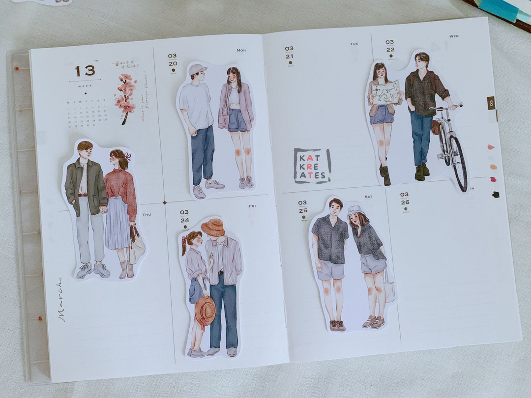 Katkreates 10 Pcs SOULMATES 2 Couple Stickers, Journaling Sticker for ...