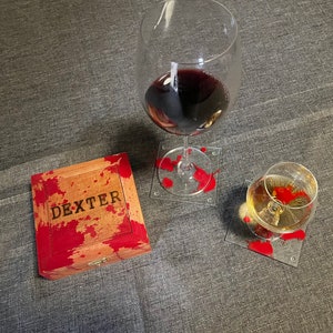 Dexter Blood Splatter Coasters | Glass Coasters | Hand Painted Coasters ...