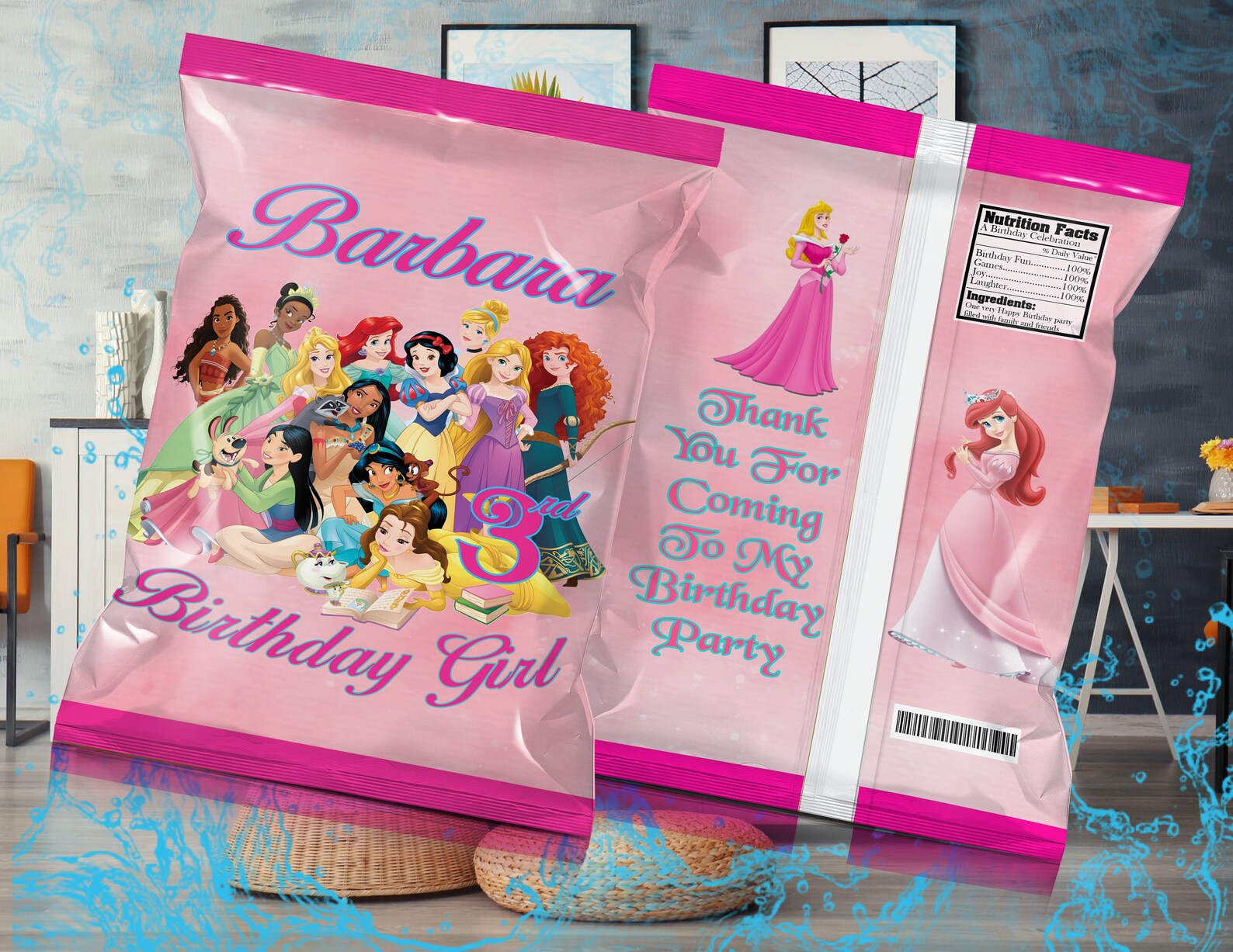 Disney Princess Chip Bag / Disney Princess Birthday / Disney Princess ...