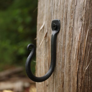 Blacksmith Hand Forged Iron Coat Hook - Etsy