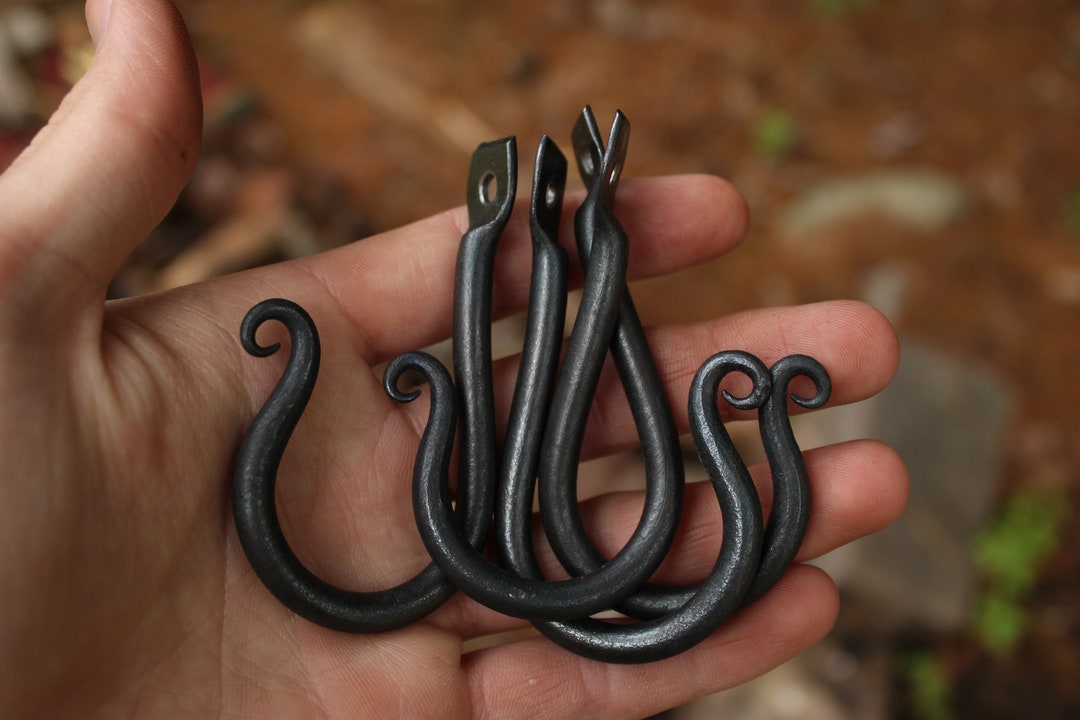 Blacksmith Hand Forged Iron Coat Hook - Etsy