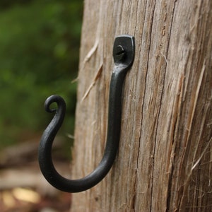 Blacksmith Hand Forged Iron Coat Hook - Etsy