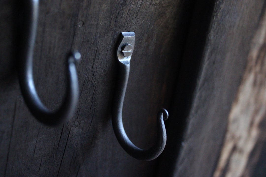 Blacksmith Hand Forged Iron Coat Hook - Rustic Style - Etsy