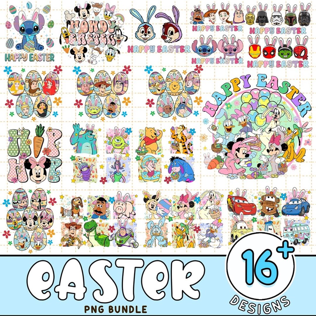 Mickey and Friends Easter PNG Bundle, Winnie the Pooh Easter Png ...