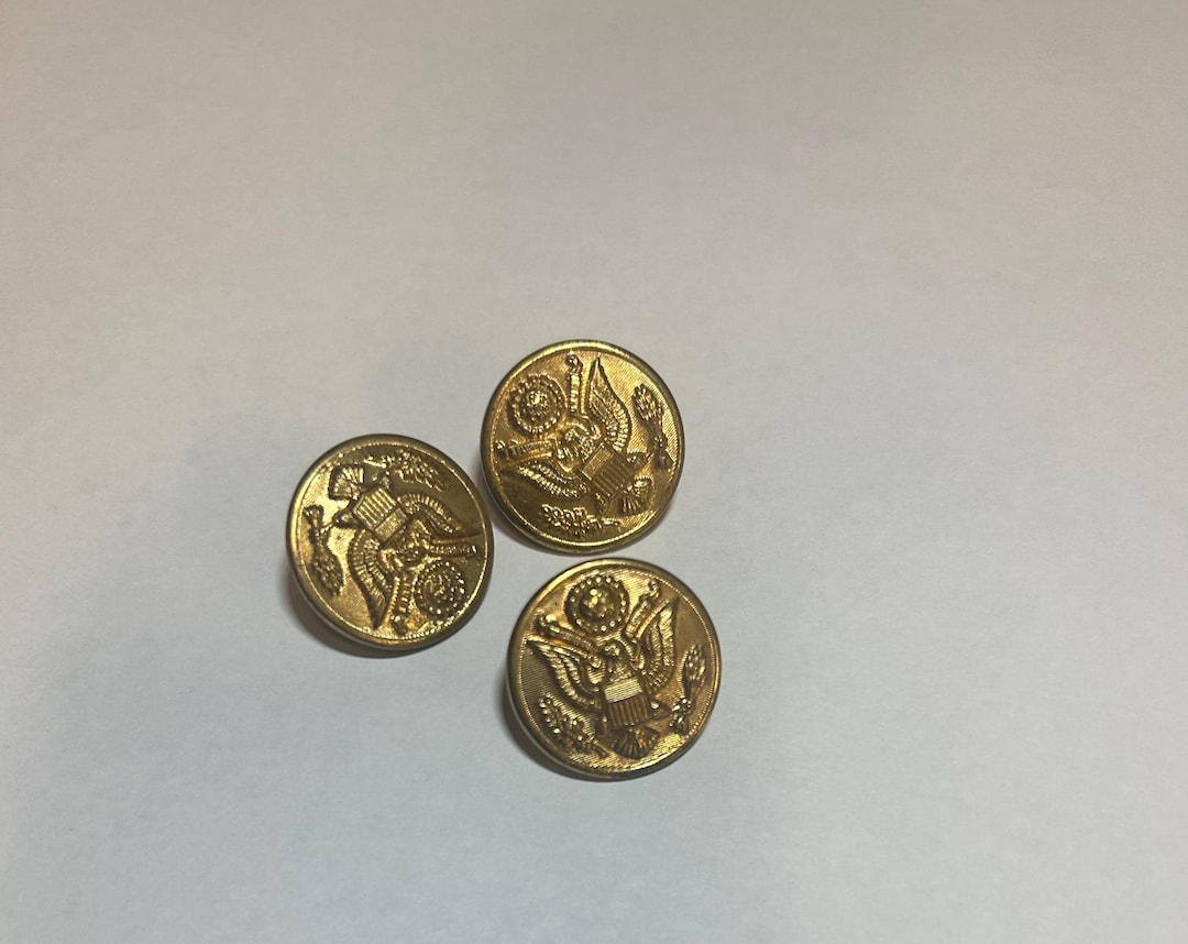Set of 3 Vintage US Army Buttons by Waterbury Button Co. Conn - Etsy