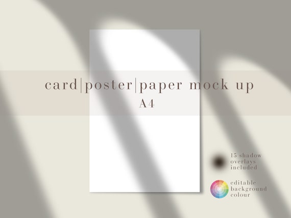 A4 Paper Mock Up Editable Background Colour Mock Up Print | Etsy