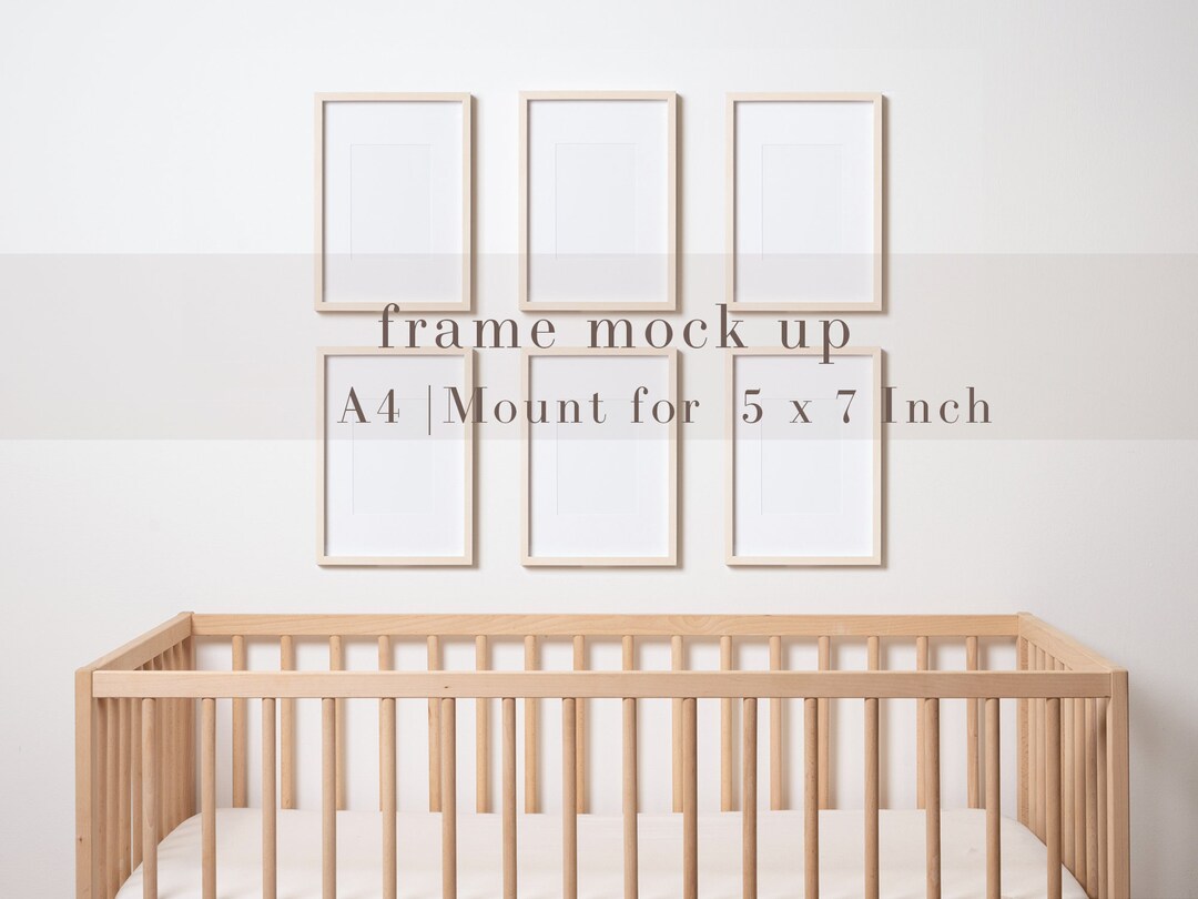 A4 6 Set Nursery Frames Mock Up, Childrens Room Mock Up, Nursery Prints ...