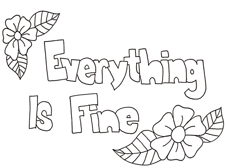 Everything is Fine: Adult Coloring Book - Etsy