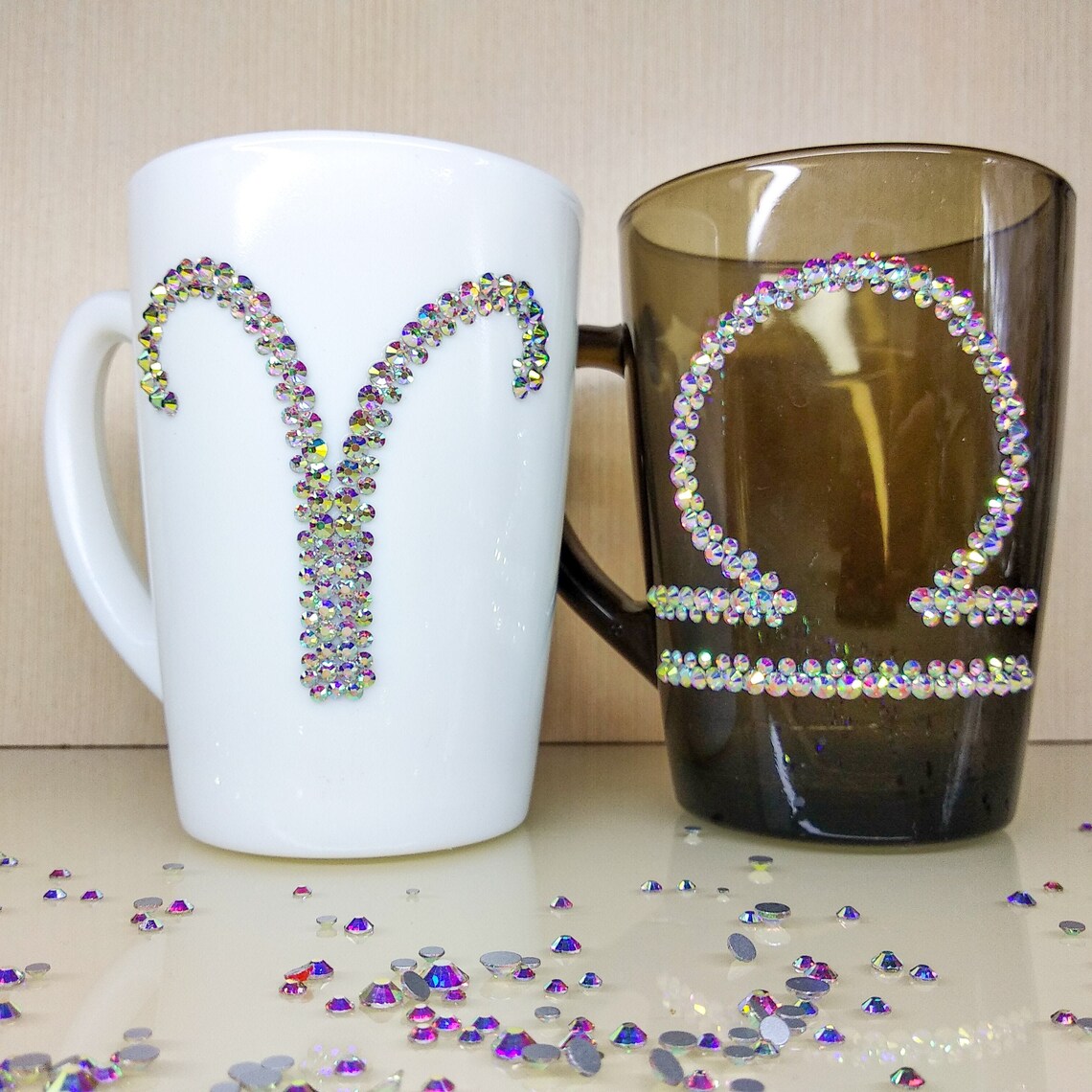 Zodiac Mug Bling Mugs Bedazzled Cup Rhinestone Cup Zodiac - Etsy