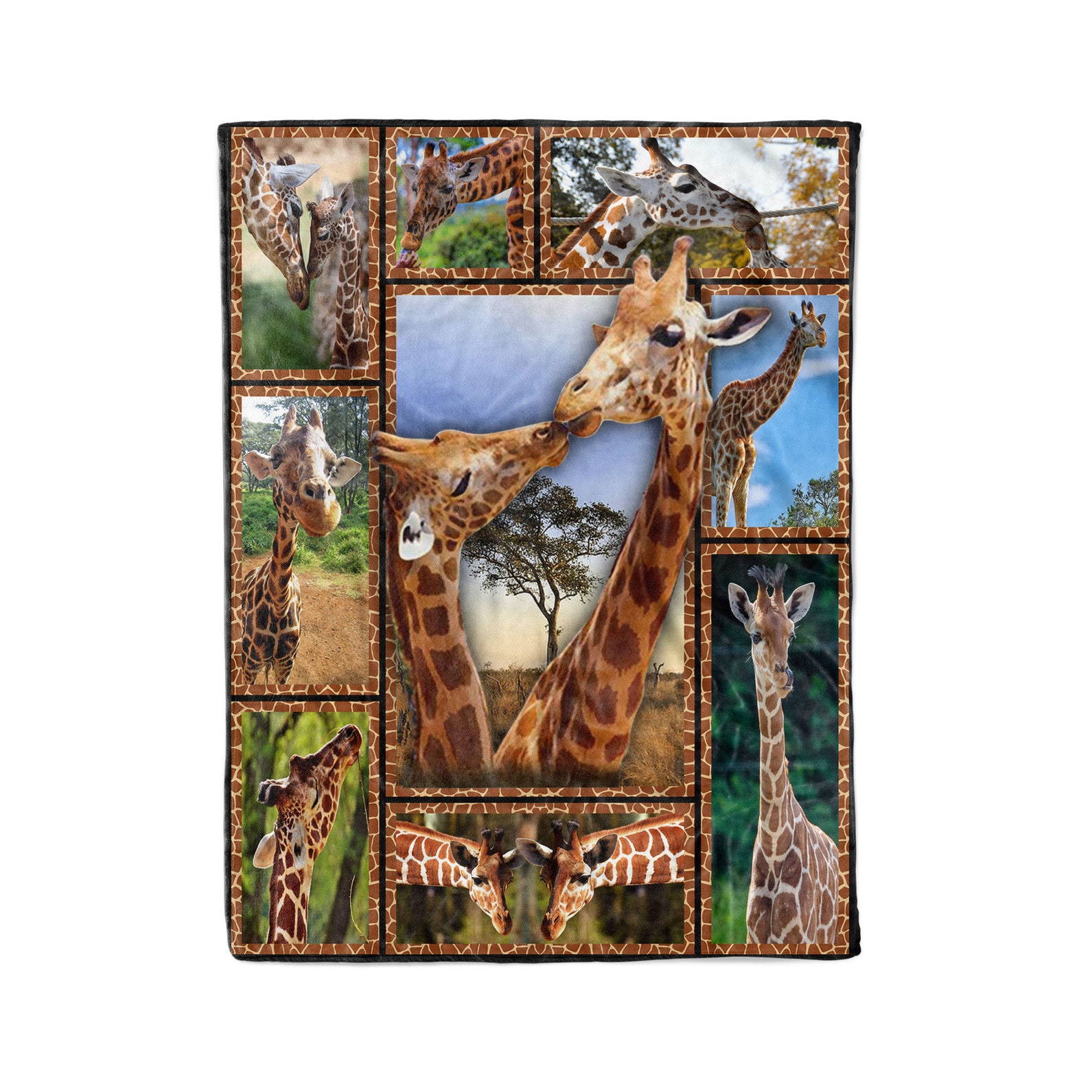 Retro Giraffe Christmas Throw Blanket: Soft Polyester Thanksgiving ...