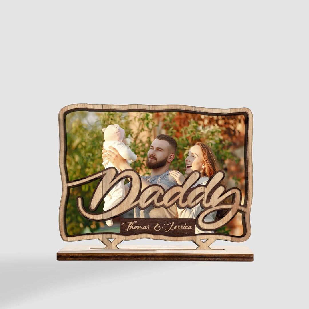 Custom Father's Day Wooden and Acrylic Plaque, Personalized Photo With ...