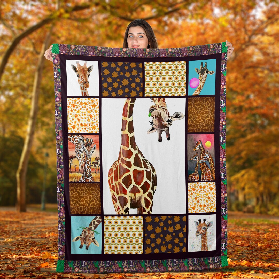 Cute Giraffe Christmas Throw Blanket, Christmas Thanksgiving Blanket ...