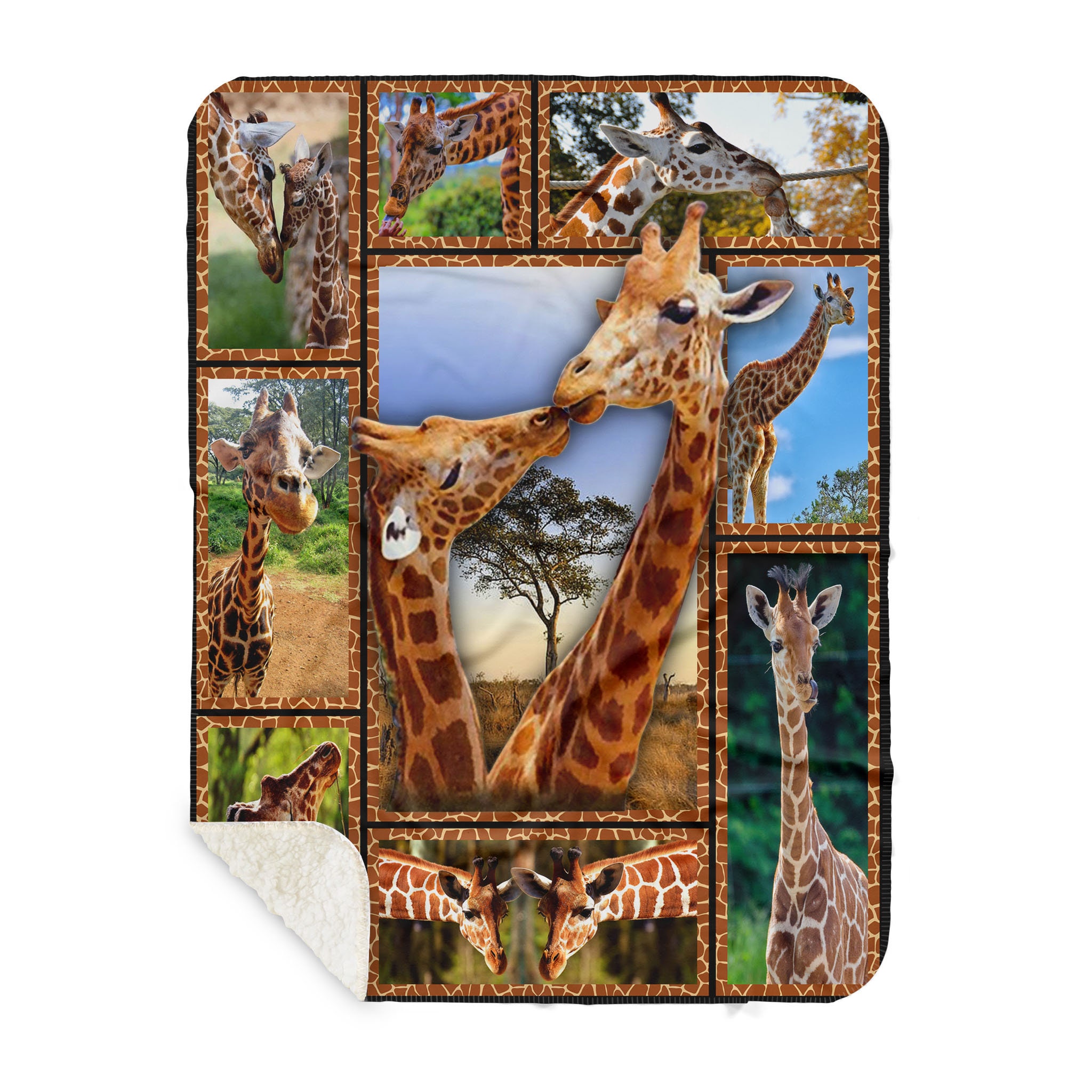 Retro Giraffe Christmas Throw Blanket: Soft Polyester Thanksgiving ...