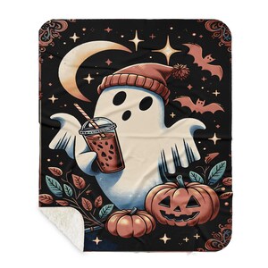 Personalized Boo Halloween Woven Throw Blanket, Customized Name ...