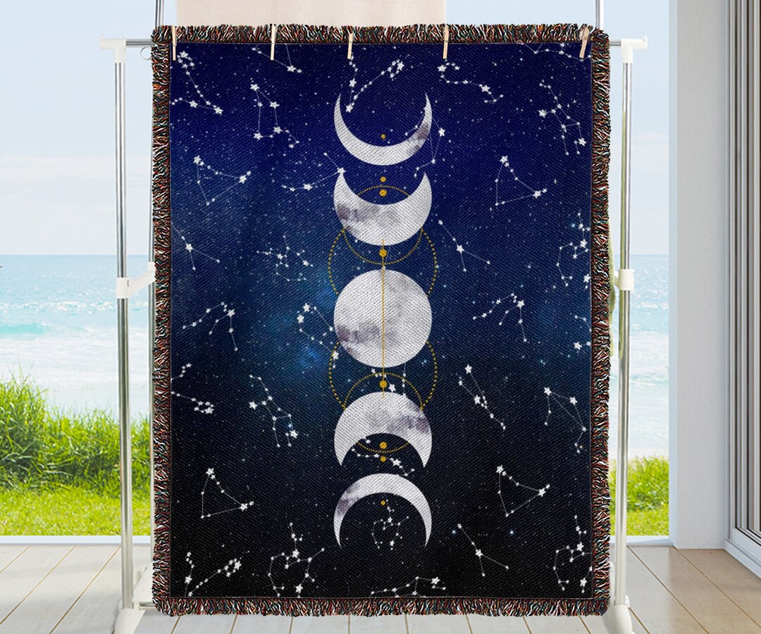 Vintage Celestial Event Woven Throw Blanket Gift for Moon - Etsy