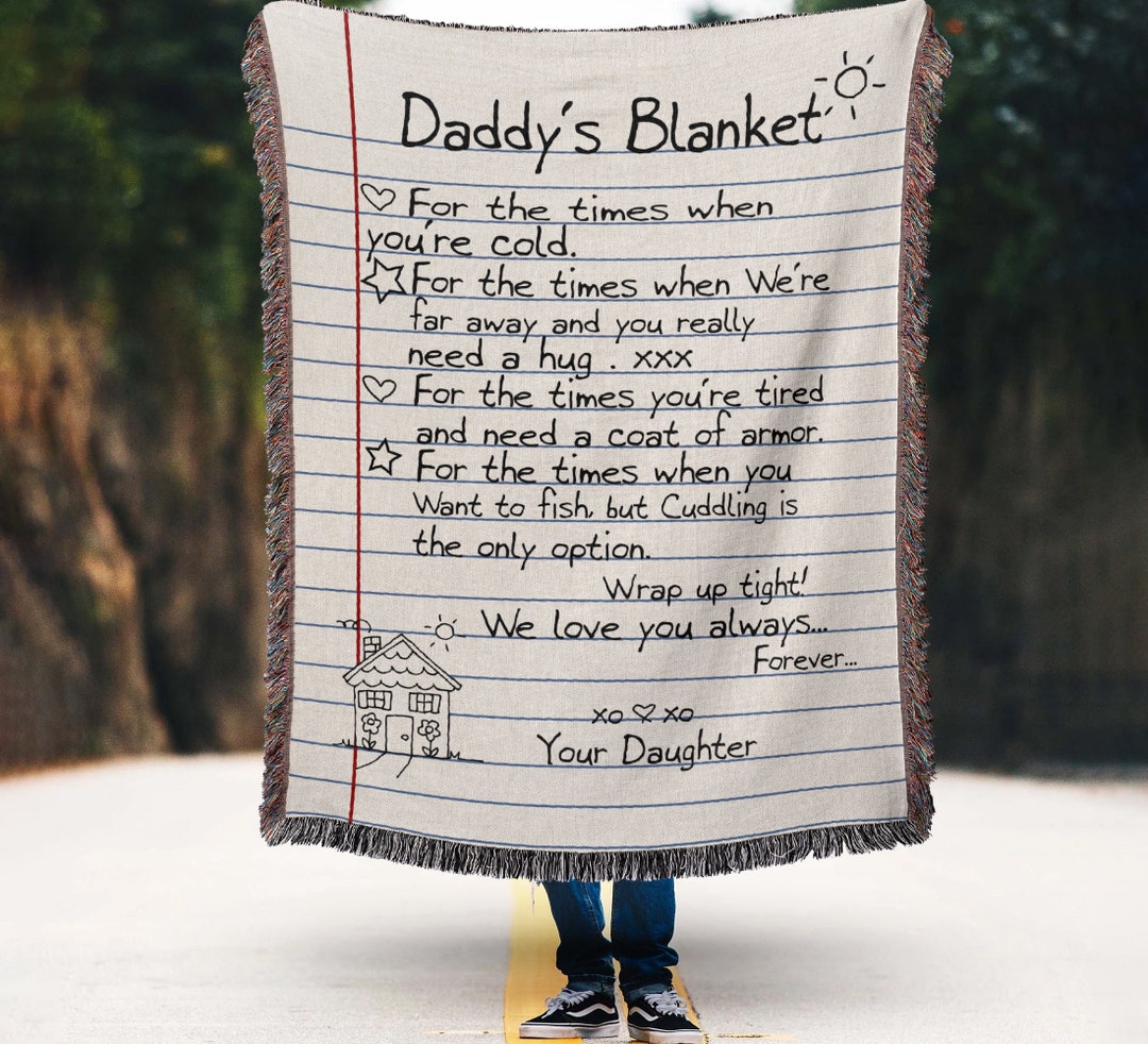 Personalized Handwriting Letter for Dad Woven Throw Blanket, Customized ...