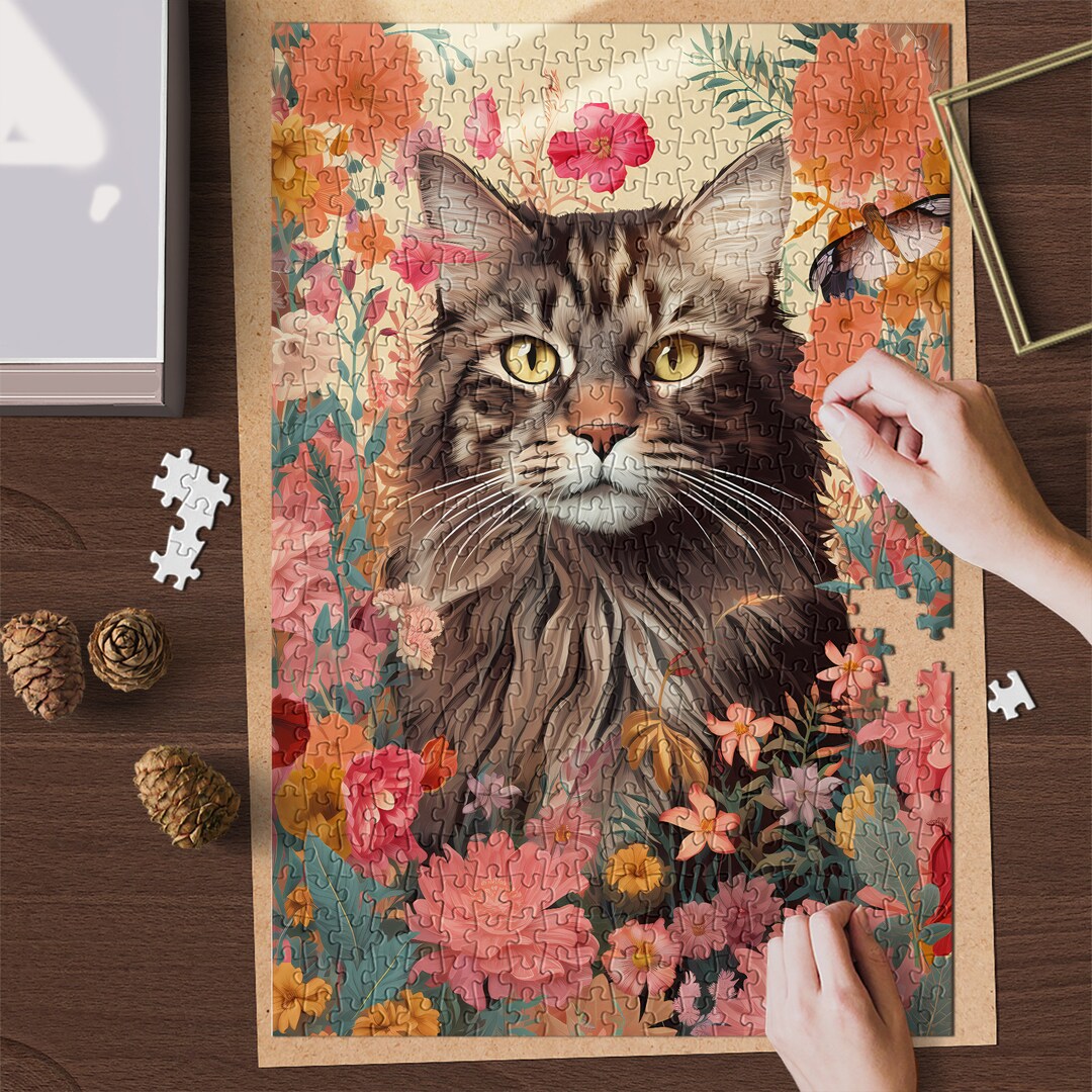 1000 Pieces Vintage Cat Jigsaw Puzzle, Jigsaw Puzzle for Adults ...
