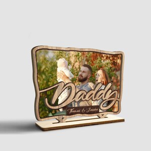 Custom Father's Day Wooden and Acrylic Plaque, Personalized Photo With ...