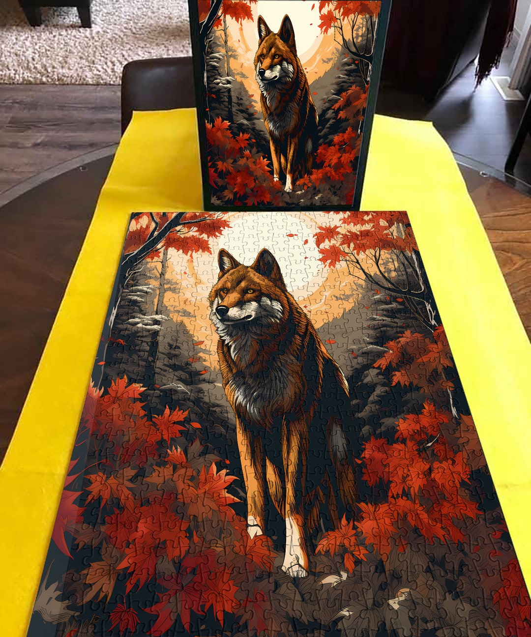 1000 Pieces Vintage Gray Wolf Jigsaw Puzzle, Jigsaw Puzzle for Adults ...