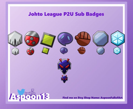 Set of 8 Johto League Sub Badges - Etsy
