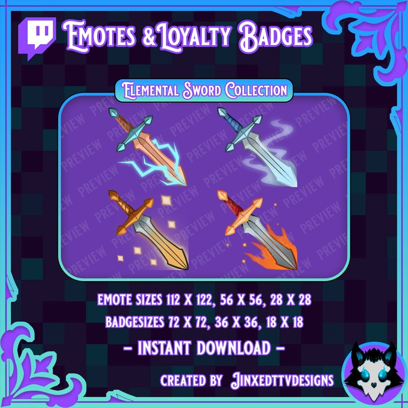 Elemental Sword Bundle Emotes & Badges for Streaming - Etsy