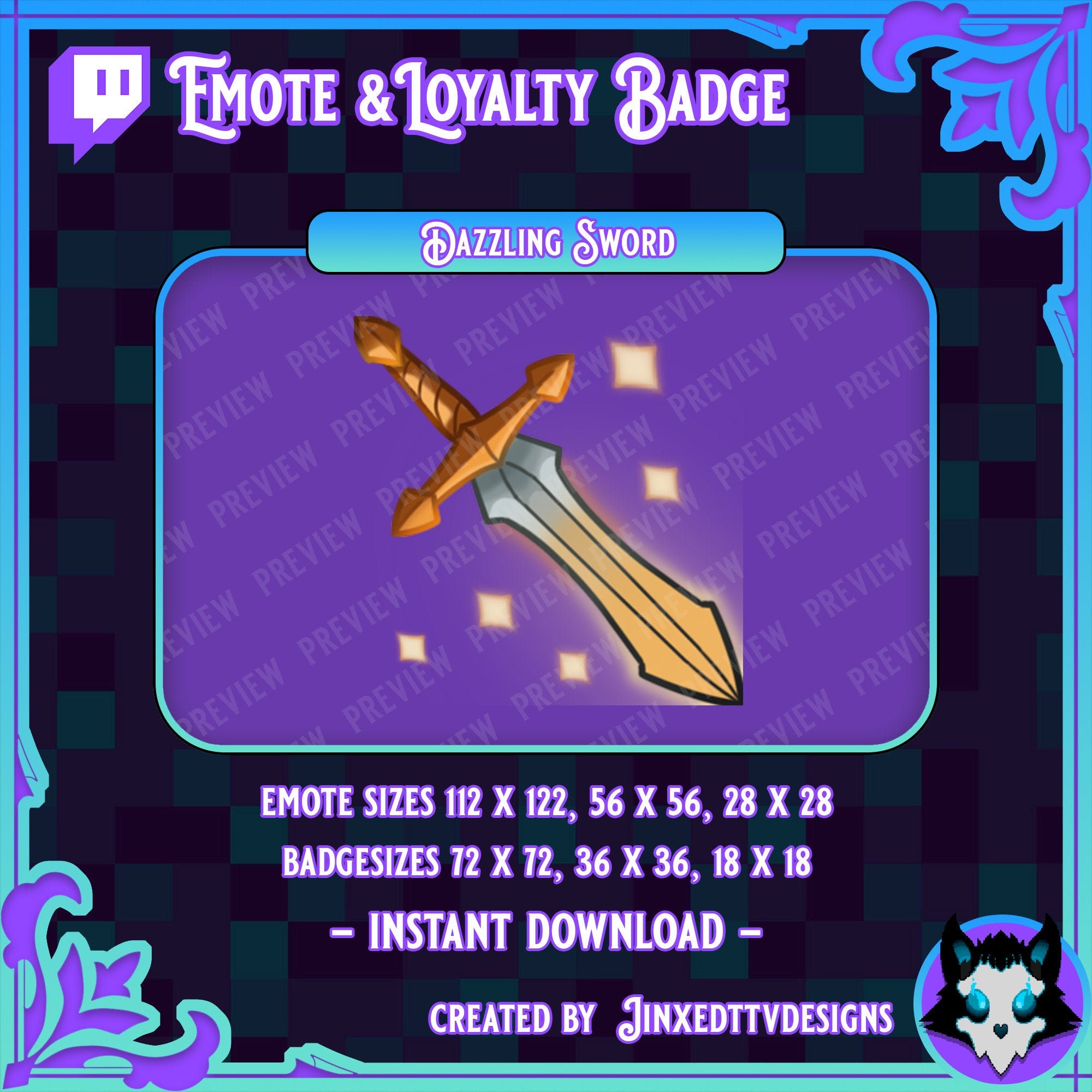 Dazzling Sword Emote & Badge for Streaming - Etsy
