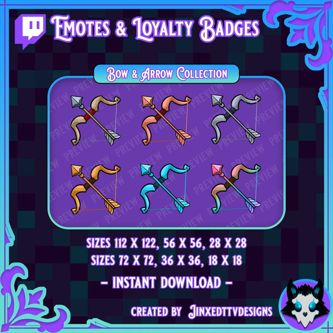Bow and Arrow Collection Emote & Badge for Streaming - Etsy
