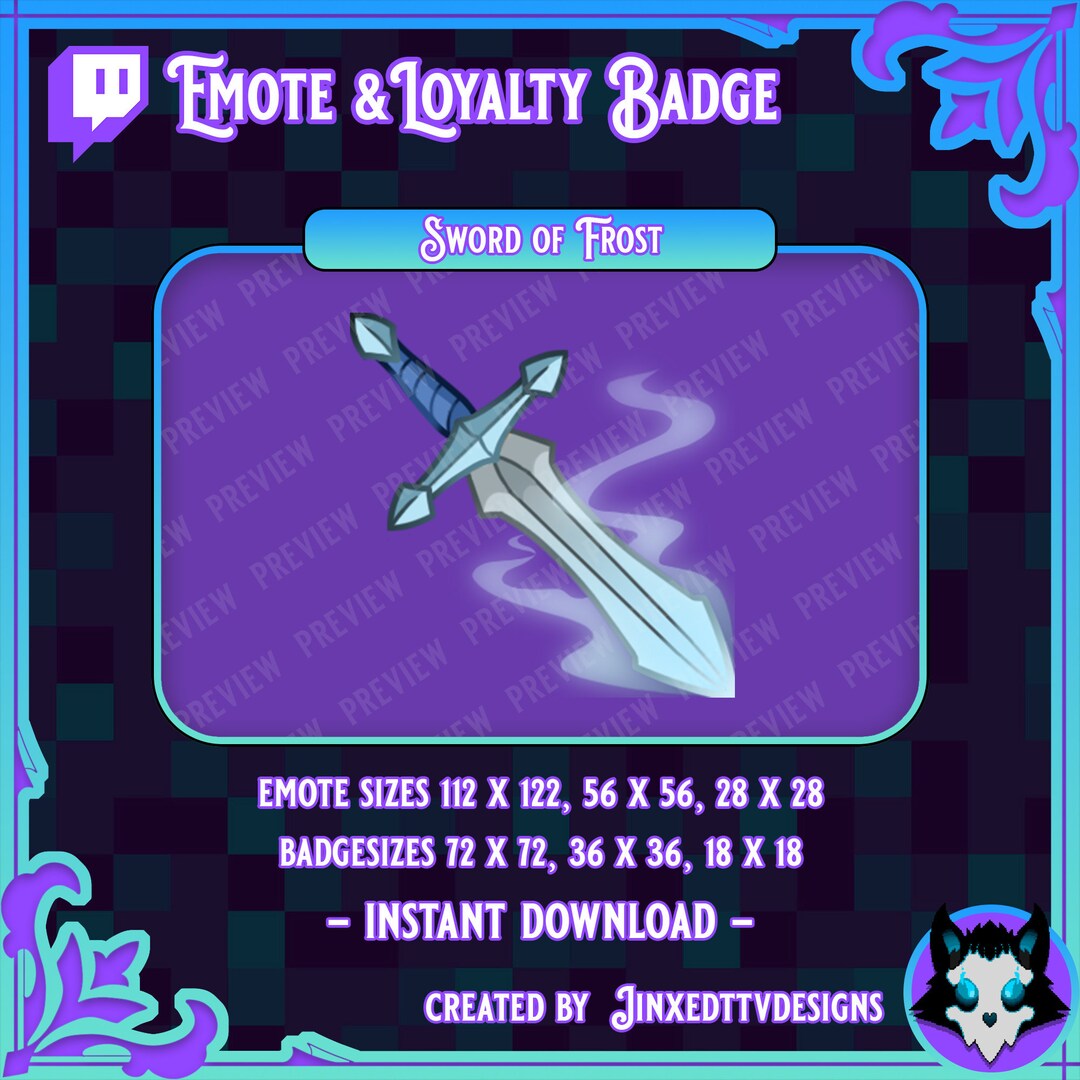 Sword of Frost Emote & Badge for Streaming - Etsy