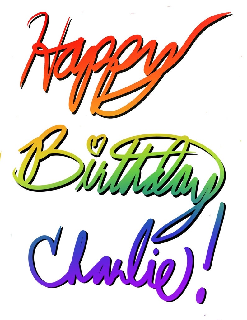 Custom, Personalized "happy Birthday" Card in Cursive Writing! - Etsy