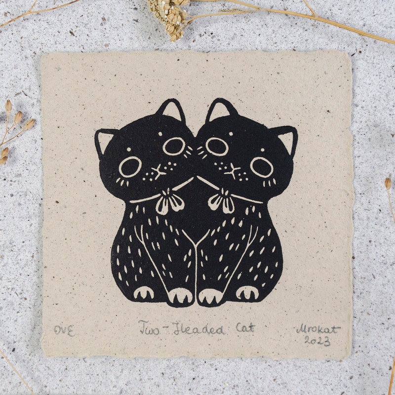 Two Headed Cat - Etsy