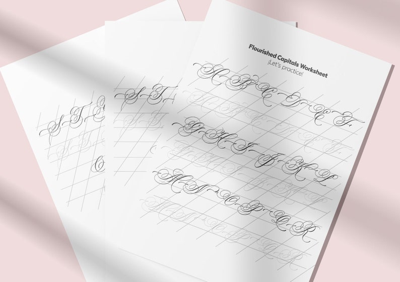 Printable Learn at Home Copperplate Calligraphy Flourishing Guide to ...