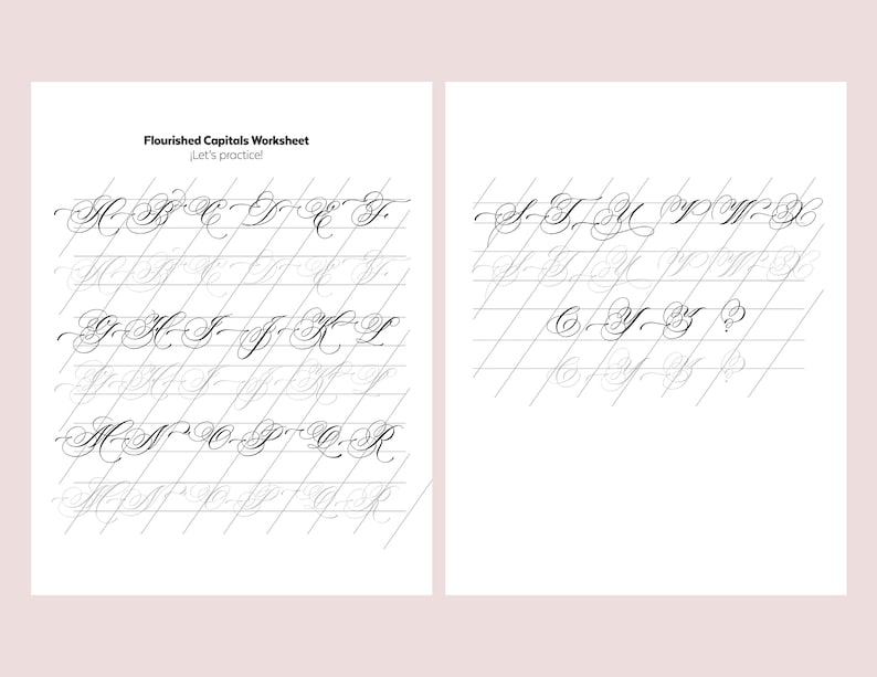 Printable Learn at Home Copperplate Calligraphy Flourishing Guide to ...