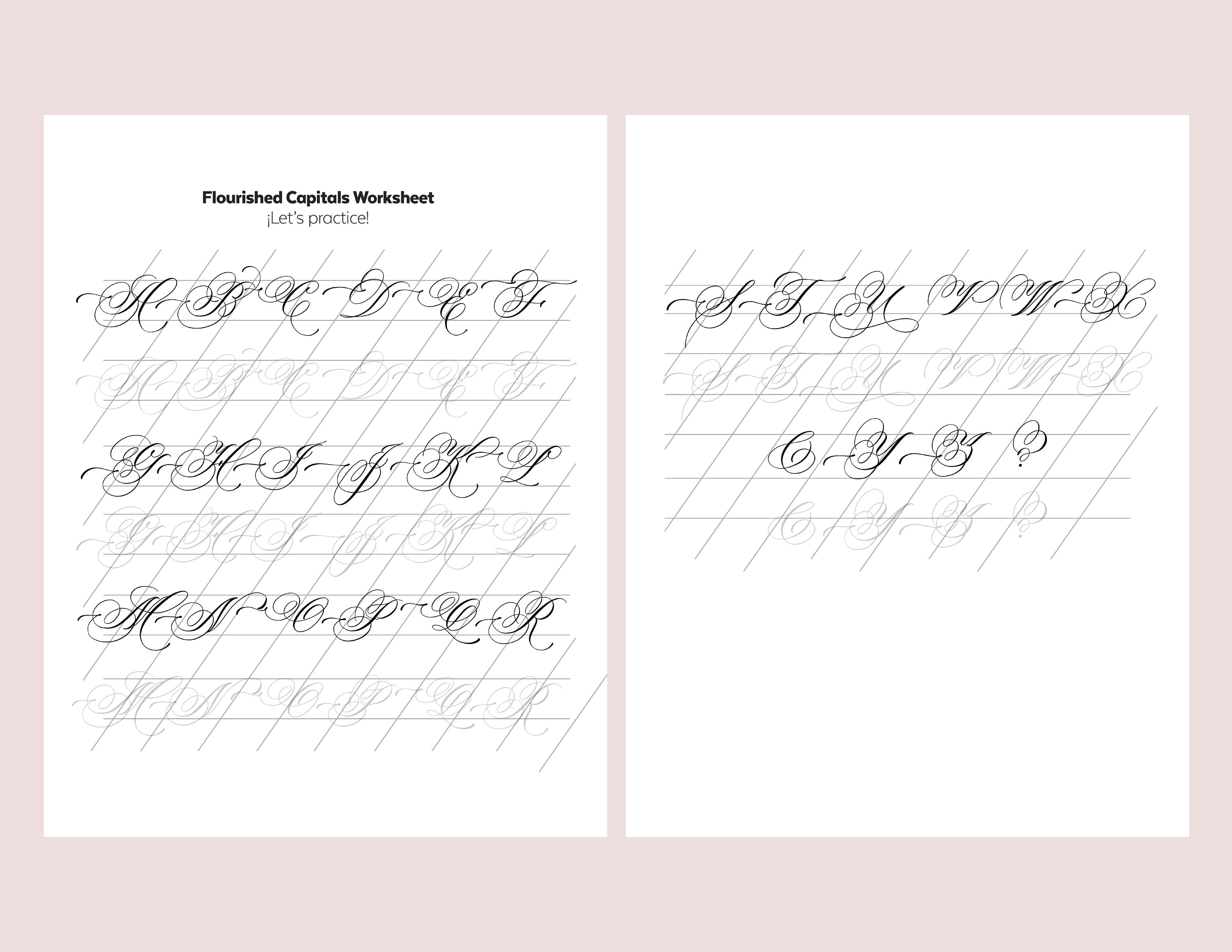 Printable Learn at Home Copperplate Calligraphy Flourishing Guide to ...