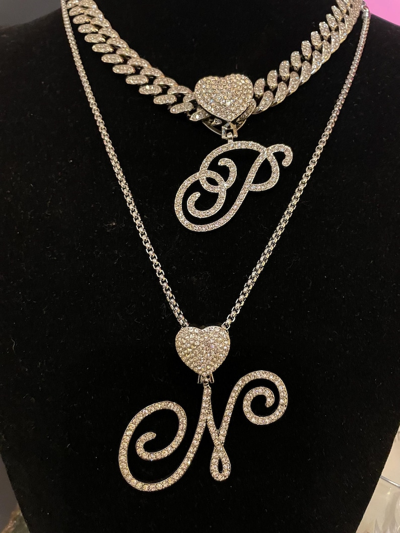 Initial Cuban Link Chain - Etsy