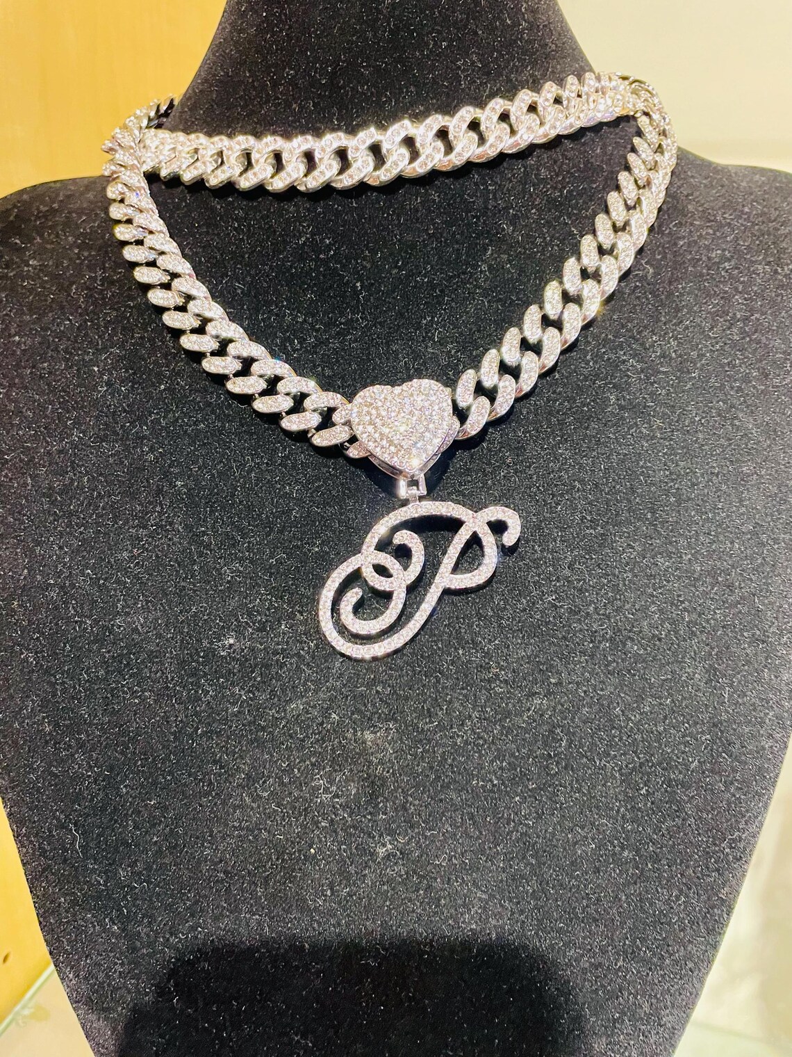 Initial Cuban Link Chain - Etsy