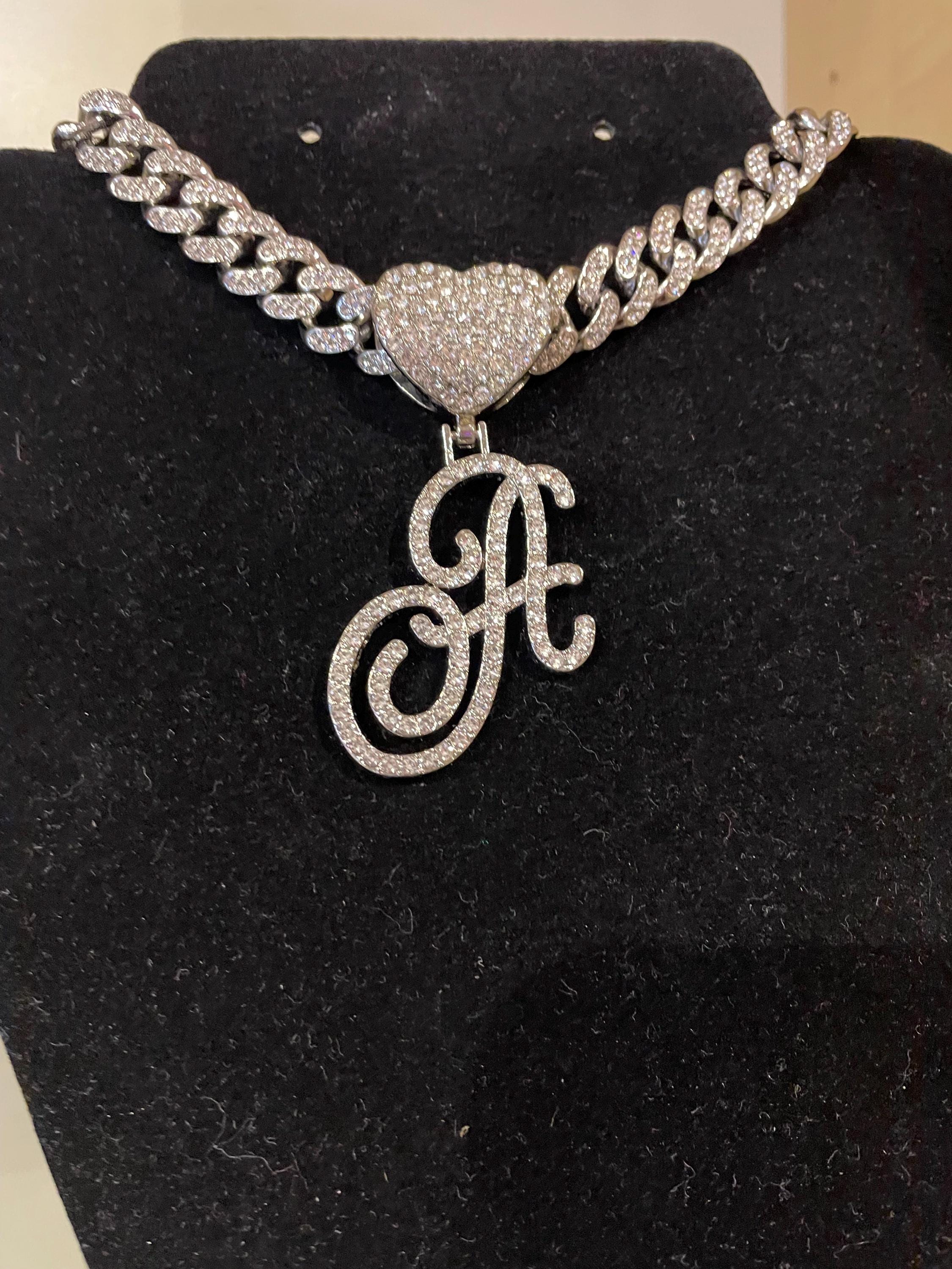 Initial Cuban Link Chain - Etsy